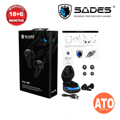 Sades Wings 200 Bluetooth Gaming True Wireless Earbuds BT 5.0 TWS Earphone